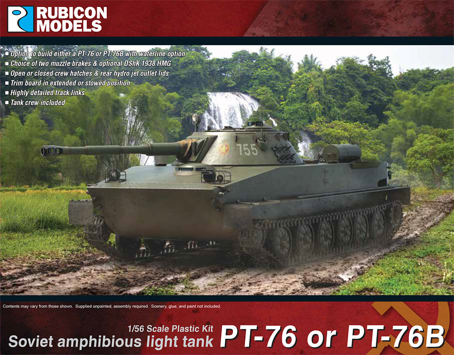 280129 -Soviet PT-76 or PT-76B Amphibious Light Tank – Rubicon Models ...