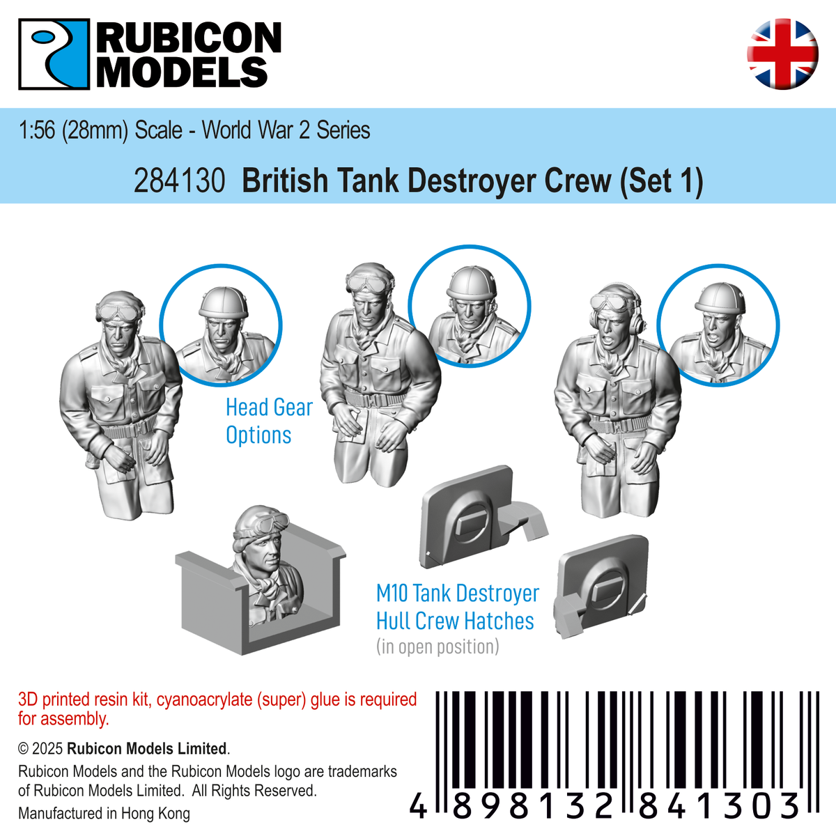284130 -British Tank Destroyer Crew - Set 1 – Rubicon Models Asia Pacific