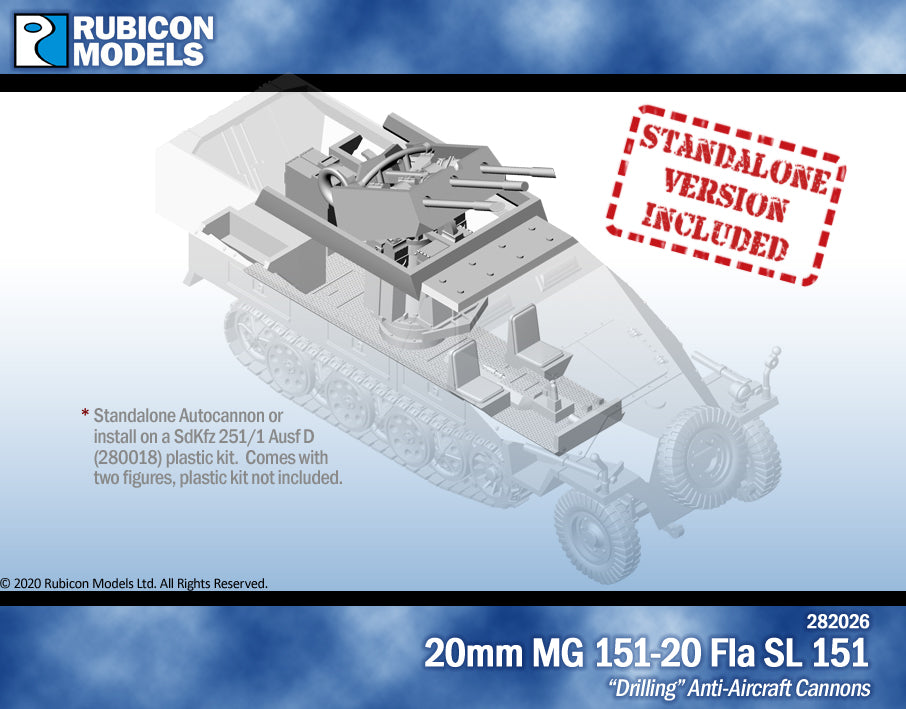 282026 - 20mm MG 151-20 Fla SL 151 - Pewter – Rubicon Models Asia Pacific